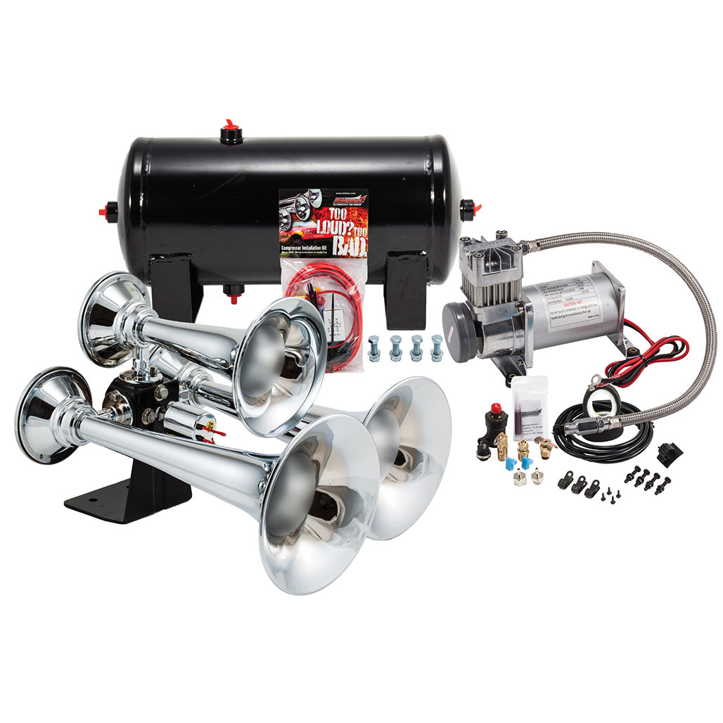 Kleinn HK6 Pro Blaster Triple Train Horn Kit w/ 150PSI Air Compressor ...
